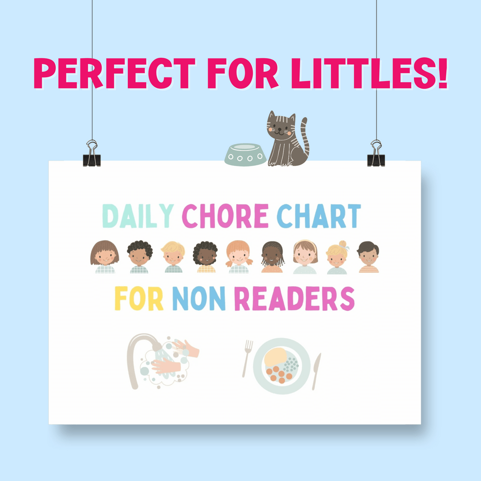 Cute Daily Chore Chart for Preschoolers – Faith Filled Printables