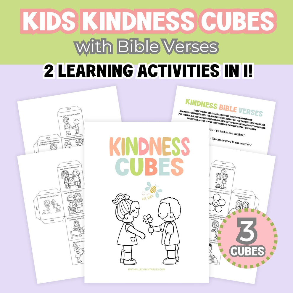 Acts of Kindness Cubes with Bible Verses – Faith Filled Printables