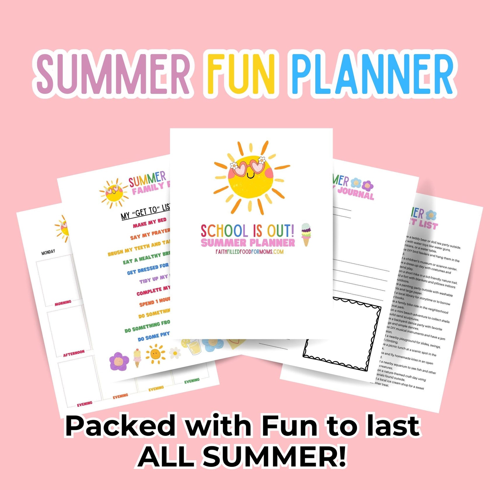 Cute Summer Fun Planner – Faith Filled Printables